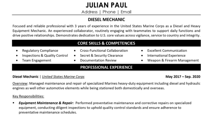 A Practical Guide to Writing a Diesel Technician Resume