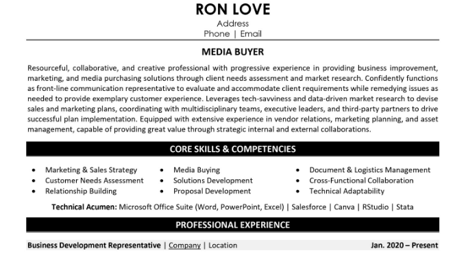The Proven Framework to Writing a Media Buyer Resume