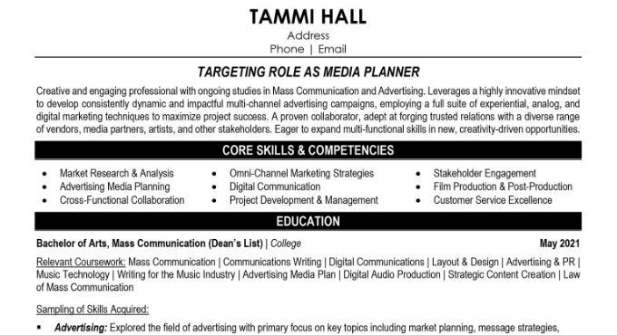 The Insider's Guide to Writing a Media Planner Resume