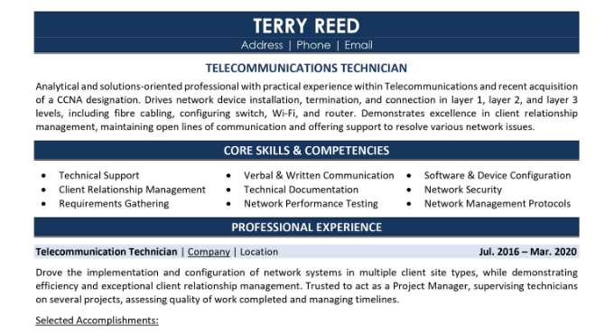 6 Telecommunications Resume Samples That Position You For Success [PDF ...