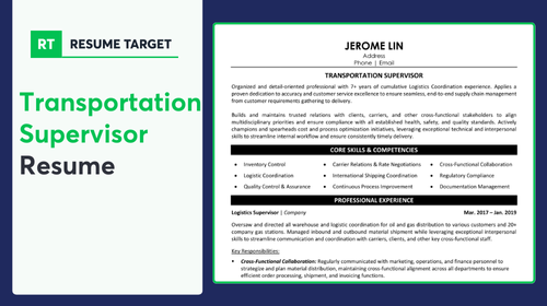 The Insider's Guide to Writing a Transportation Supervisor Resume: Get ...