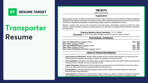 A Practical Guide to Writing a Transporter Resume That Stands Out