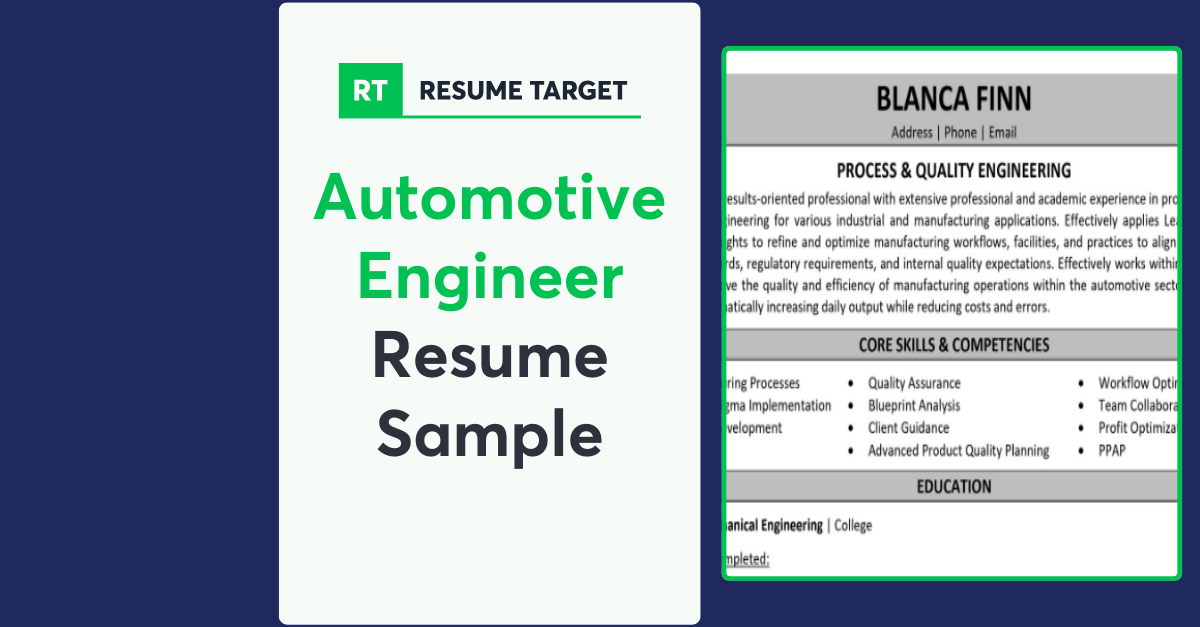 The Insider's Guide to Creating a Standout Automotive Engineer Resume