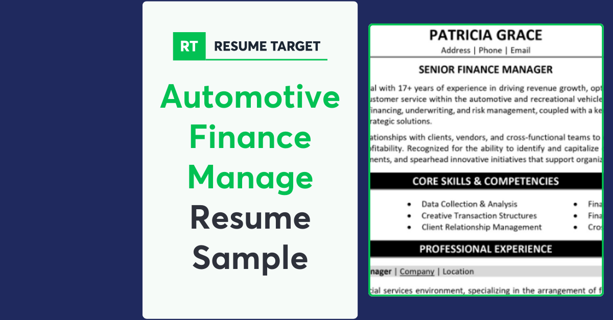 The Insider's Guide to Writing an Automotive Finance Manager Resume