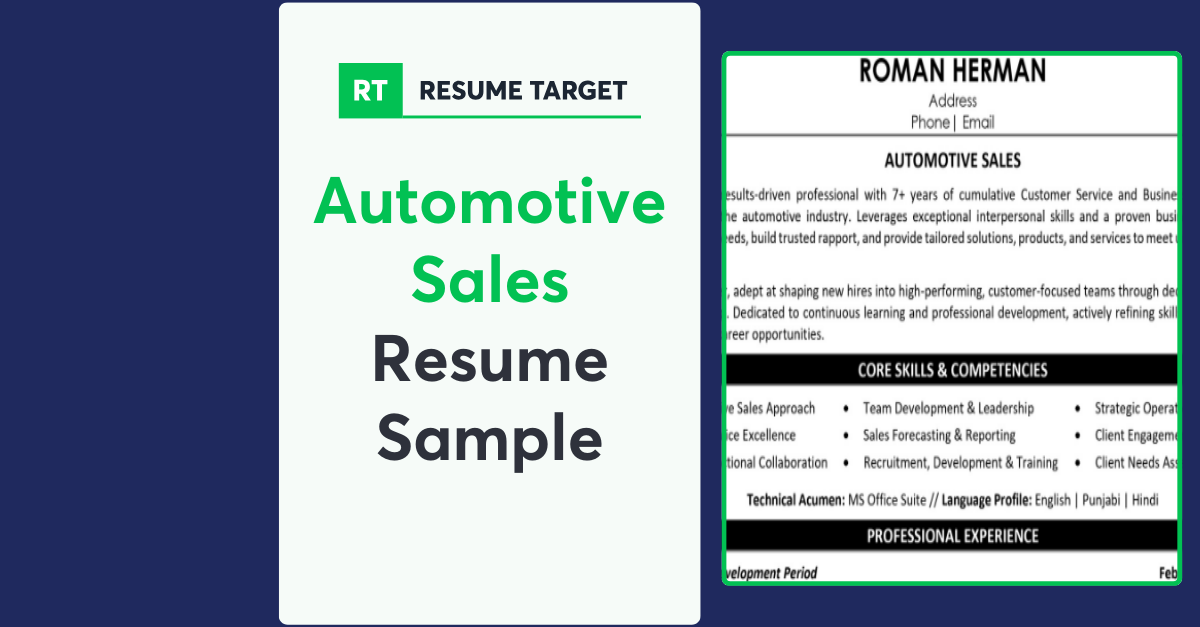 The Insider's Guide to Writing an Automotive Sales Rep Resume