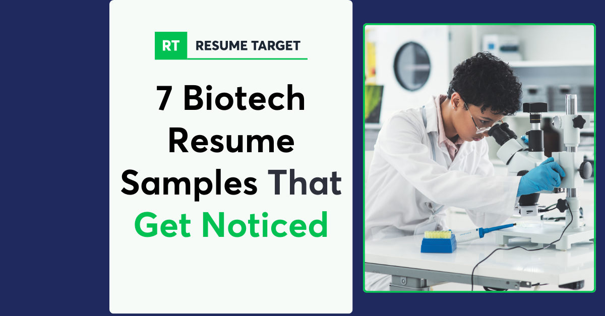 7 Biotech Resume Samples That Get Noticed [PDF Resume Template ...