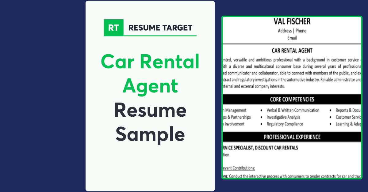 A Practical Guide to Writing a Car Rental Agent Resume
