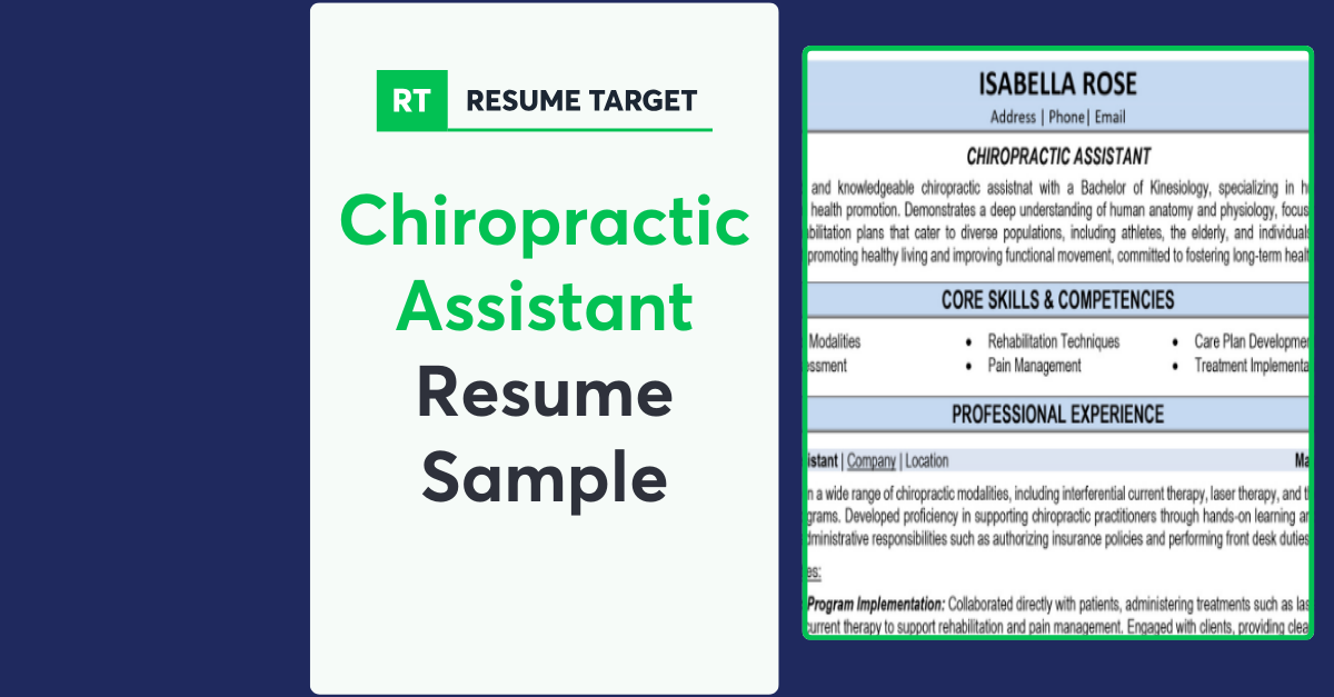 A Proven Framework for Writing an Outstanding Chiropractic Assistant Resume