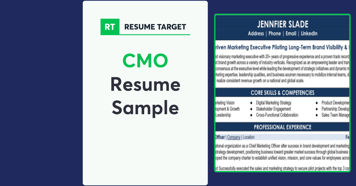 **A Proven Framework for Writing a Chief Marketing Officer (CMO) Resume ...