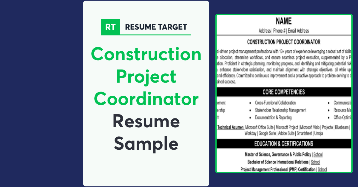 The Insider's Guide to Writing a Construction Project Coordinator Resume