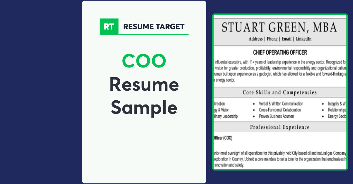 The Insider's Guide to Writing a Chief Operating Officer (COO) Resume