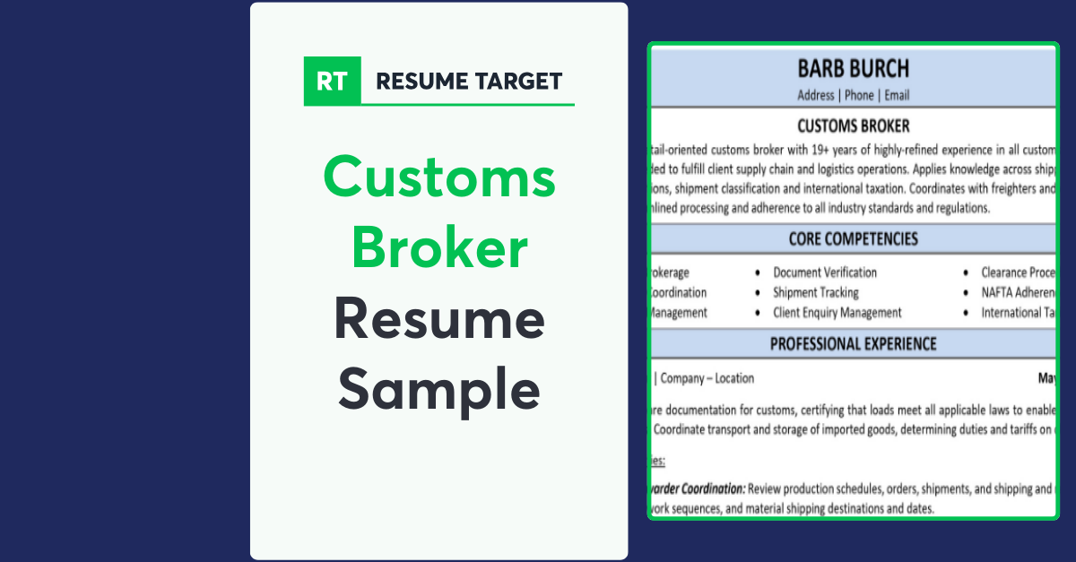 The Expert Guide to Writing a Customs Broker Resume: Get Noticed and ...