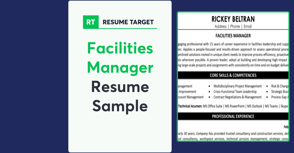 A Practical Guide to Writing a Facilities Manager Resume