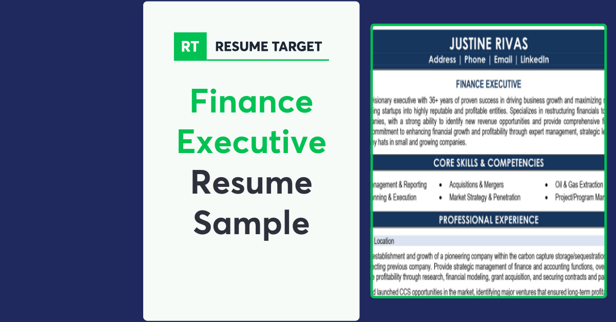 The Proven Framework to Creating a Finance Executive Resume