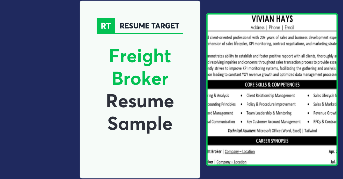 The Insider's Guide to Writing a Freight Broker Resume