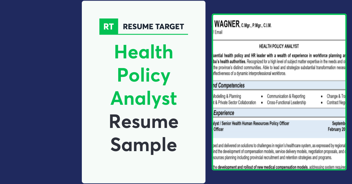 The Insider's Guide to Writing a Health Policy Analyst Resume