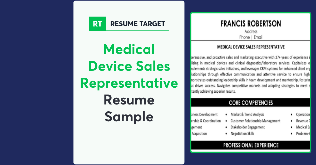 The Insider's Guide to Creating a Medical Device Sales Representative ...