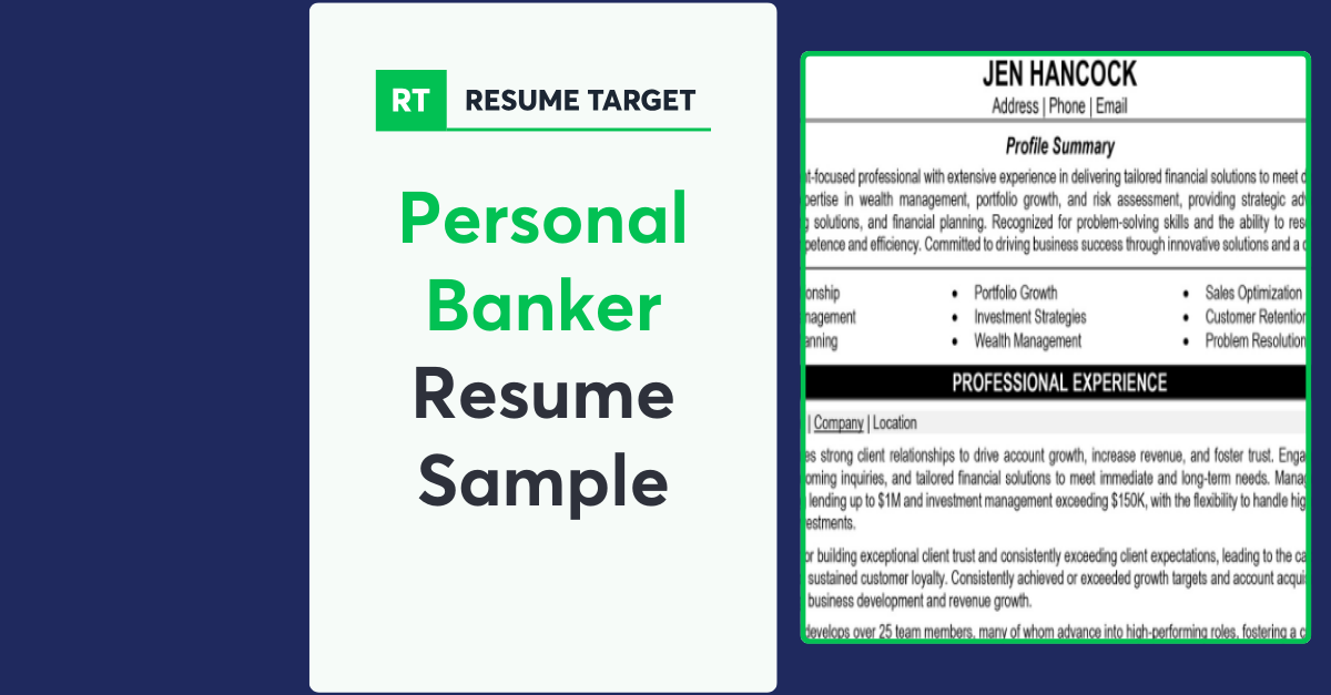 The Proven Framework to Writing a Personal Banker Resume