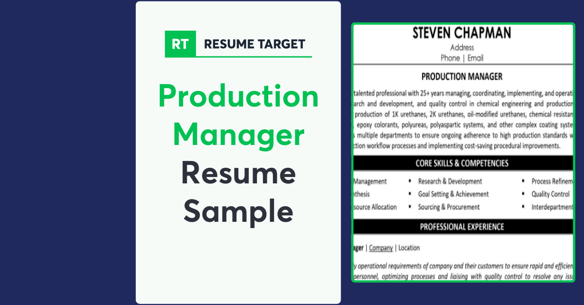 The Practical Guide to Writing a Production Manager Resume