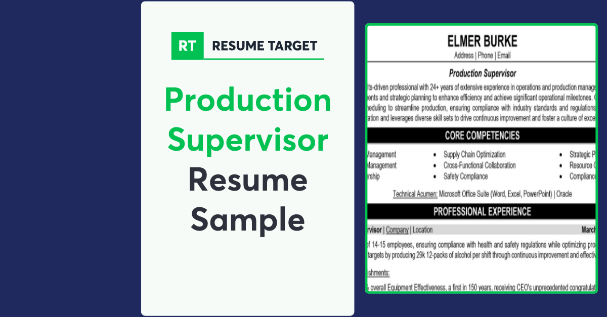 The Insider's Guide to Writing a Production Supervisor Resume