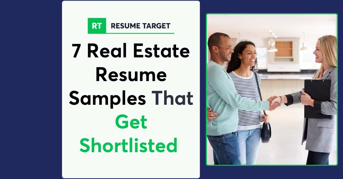 7 Real Estate Resume Samples That Get Shortlisted [PDF Resume Template ...