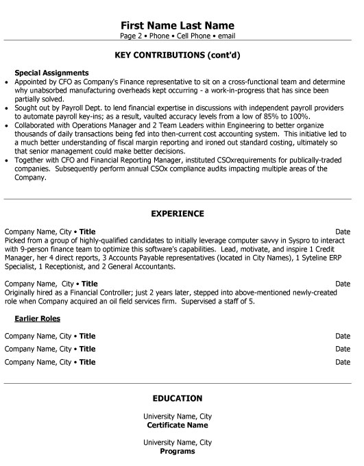 Sr Accounting Manager Resume Sample Template