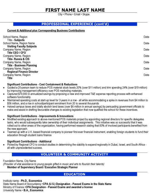 Assistant Professor Resume Sample Template