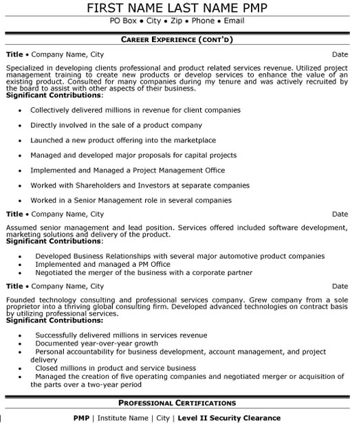 Senior Manager Resume Sample Template