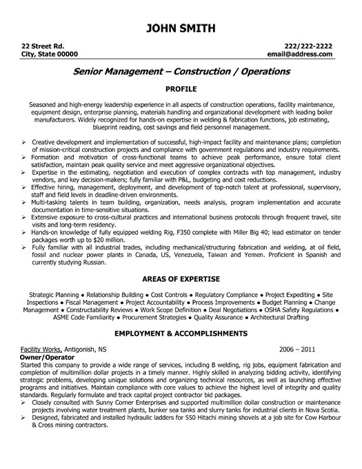 Senior Manager Resume Sample Template