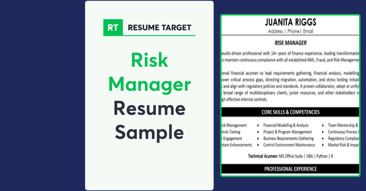 A Proven Framework for Writing a Risk Manager Resume
