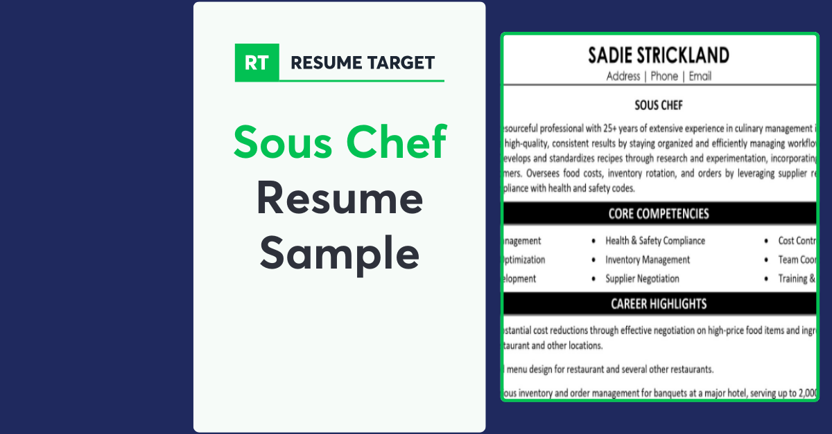 The Practical Guide to Writing a Sous Chef Resume