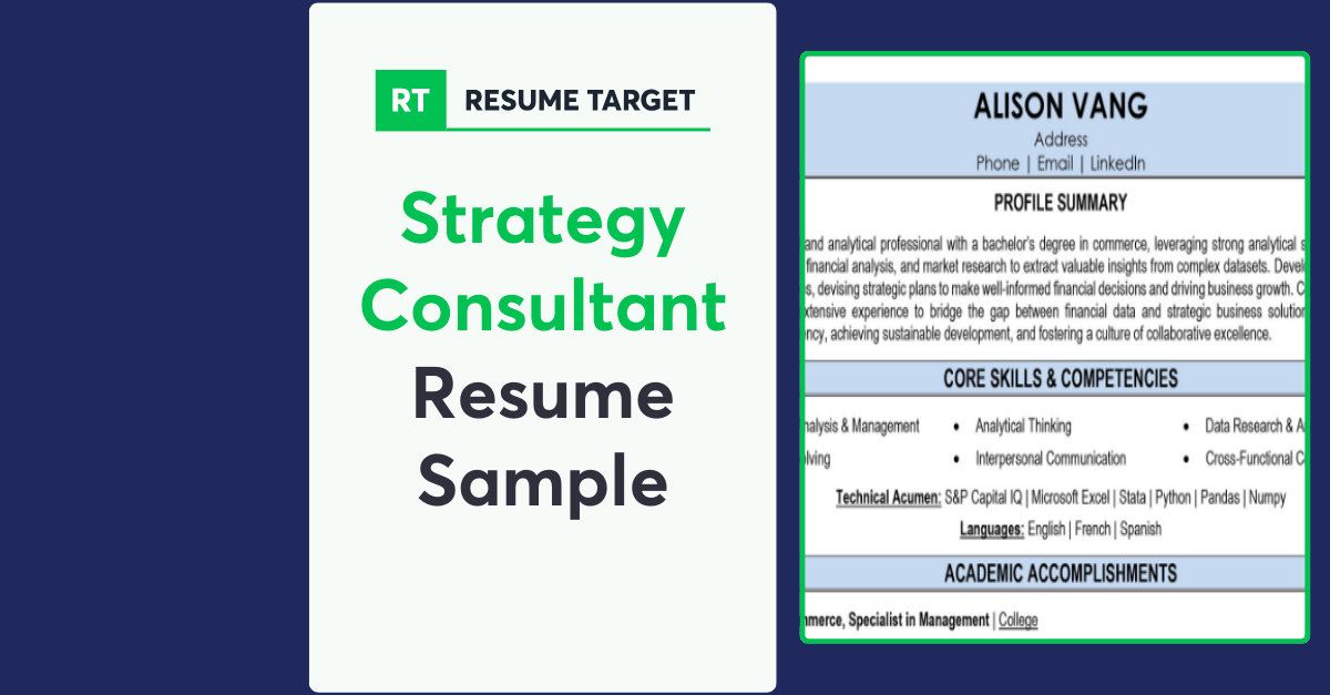 The Insider's Guide to Getting a Strategy Consultant Resume That Stands Out