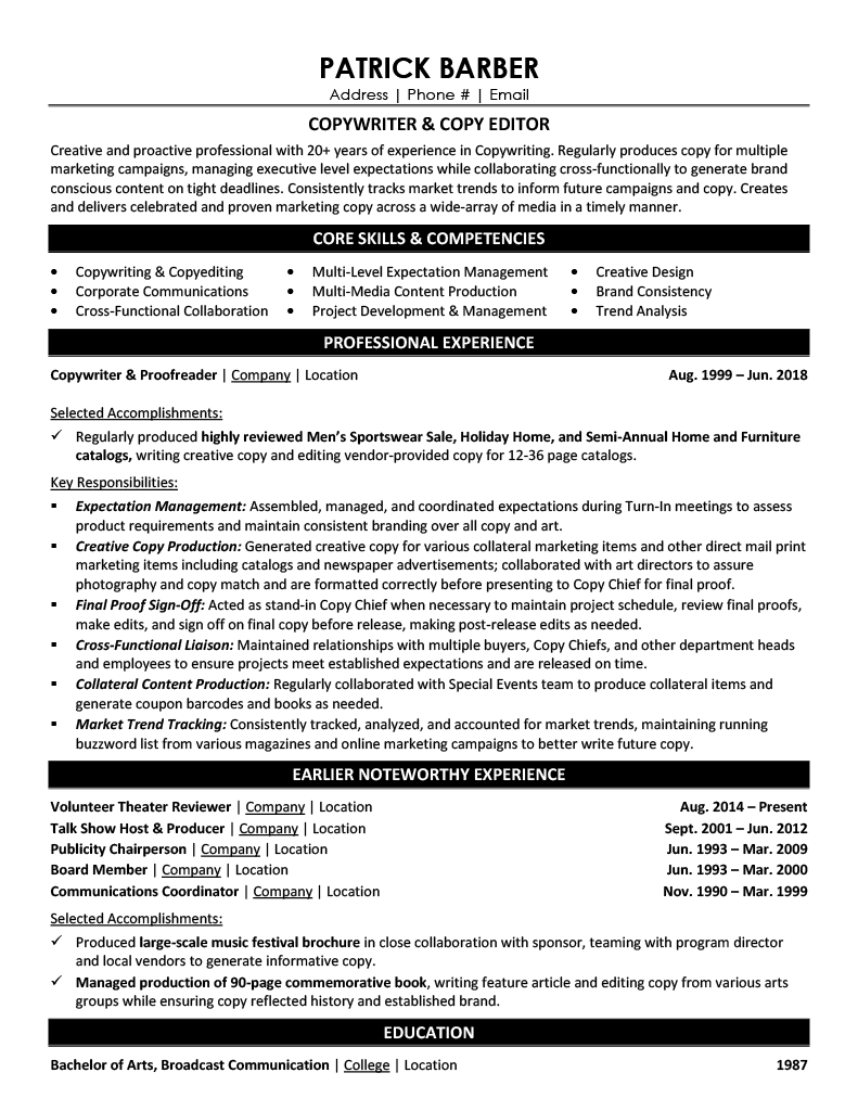 **The Insider's Guide to Writing a Copywriter Resume**