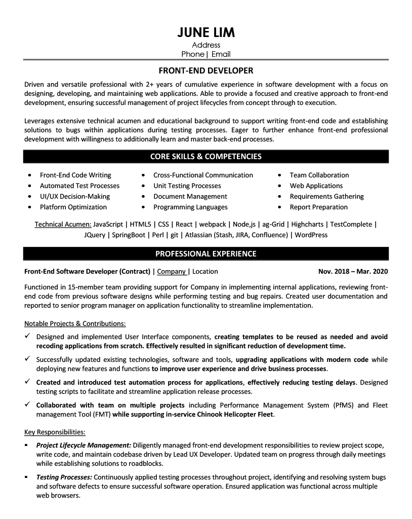The Insider's Guide to Writing a Front-End Developer Resume