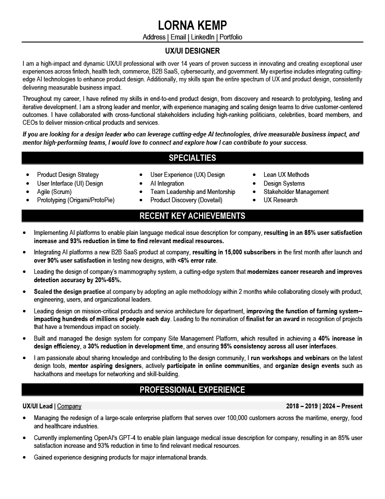 The Practical Guide to Writing a UI/UX Designer Resume