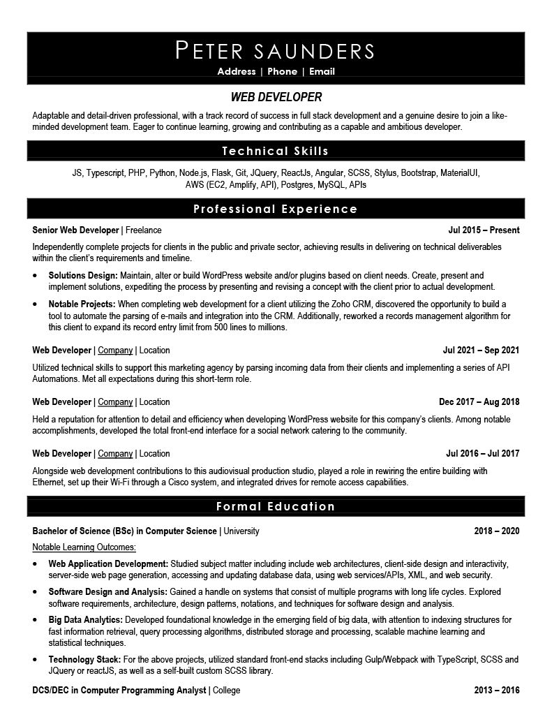 The Insider's Guide to Writing a Web Developer Resume